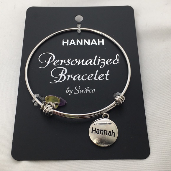 Swibco | Jewelry | Swibco Hannah Personalized Bangle Charm Bracelet ...